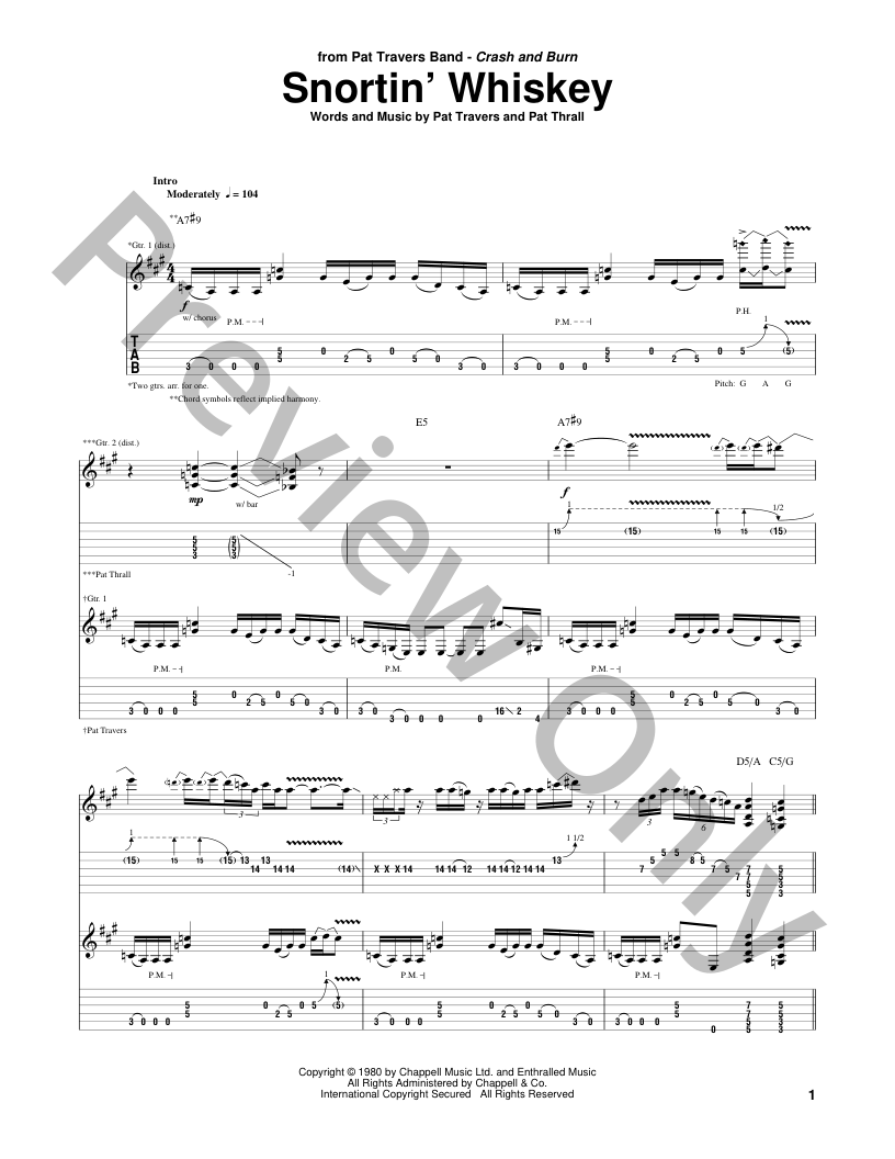 Snorting Whiskey Guitar/Fretted Sheet Music | J.W. Pepper