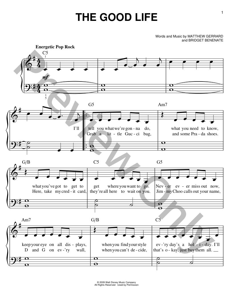 Good Life Easy Piano Sheet Music | J.W. Pepper