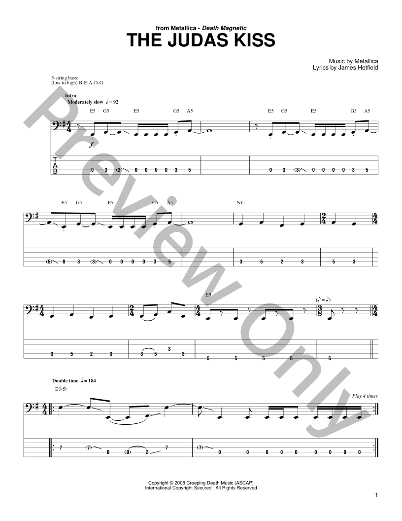 Judas Kiss Guitar/Fretted Sheet Music | J.W. Pepper