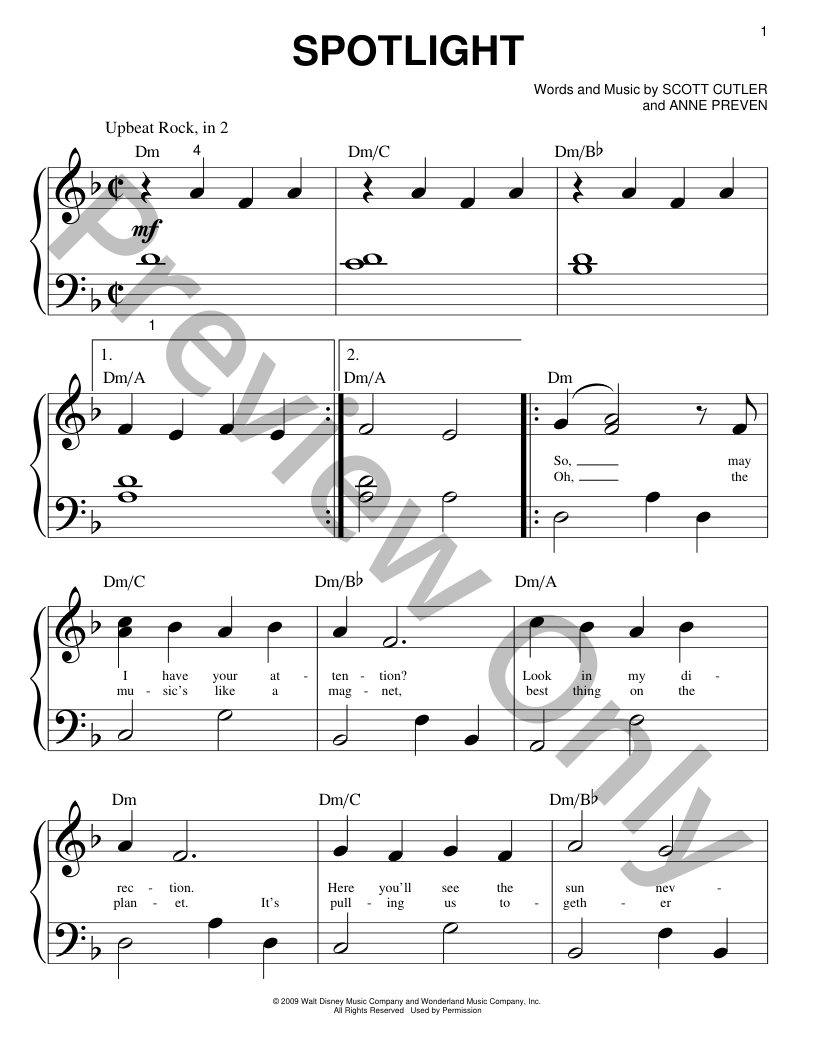 Spotlight Big Note Piano Sheet Music | J.W. Pepper