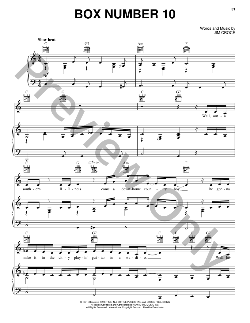 Box Number Ten | J.W. Pepper