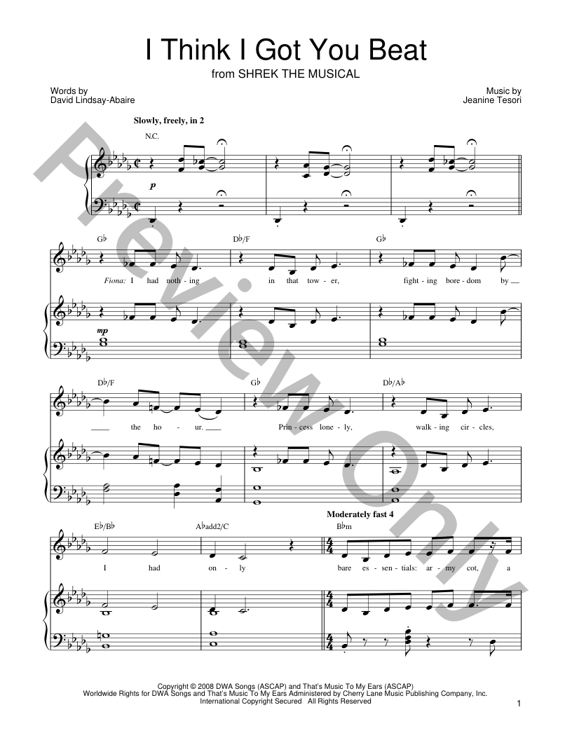 I Think I Got You Beat P/V/G Sheet Music | J.W. Pepper