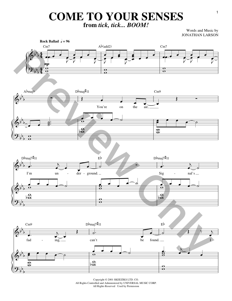 Come to Your Senses P/V/G Sheet Music | J.W. Pepper