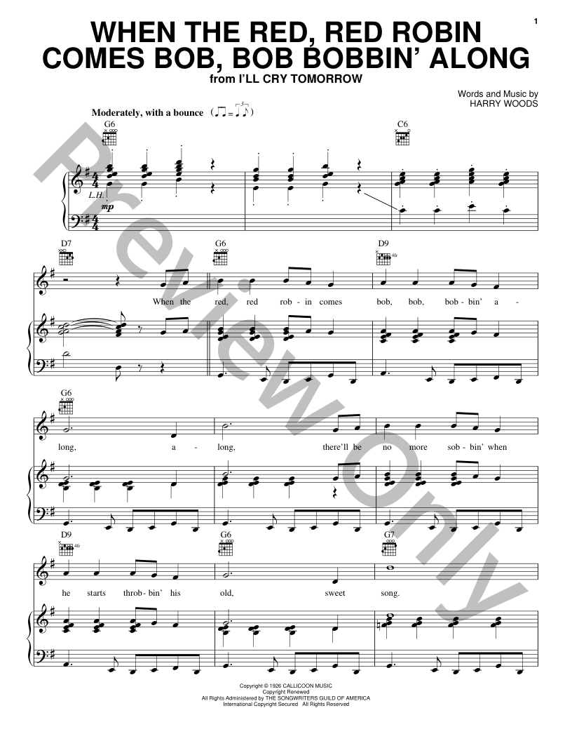 When the Red Red Robin Comes Bob Bob Bobbing along | J.W. Pepper