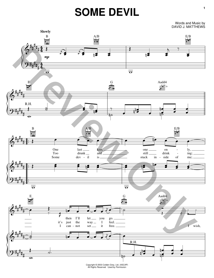 Some Devil P/V/G Sheet Music | J.W. Pepper