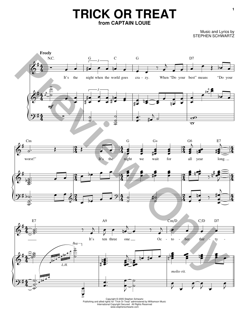 Trick or Treat P/V/G Sheet Music | J.W. Pepper
