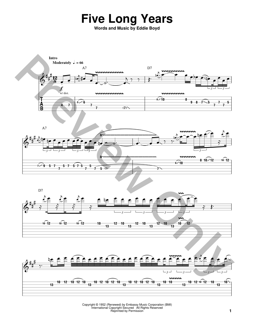 Five Long Years | J.W. Pepper