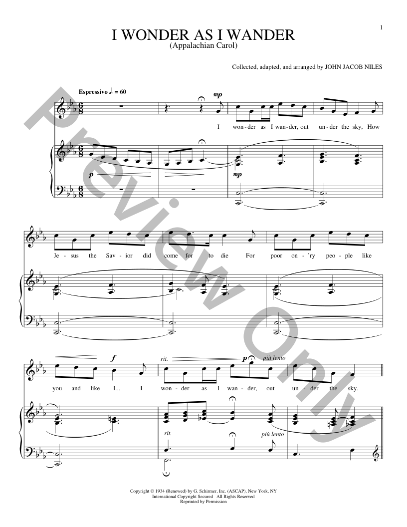 I Wonder as I Wander | J.W. Pepper