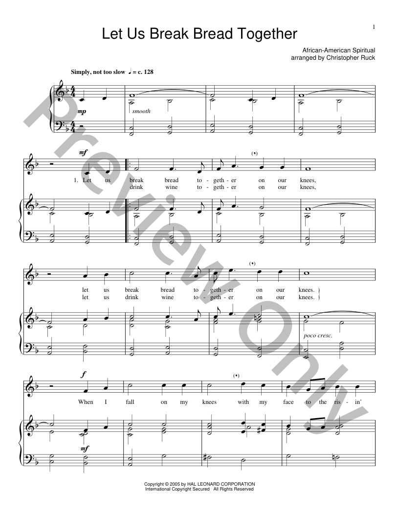 Let Us Break Bread Together | J.W. Pepper