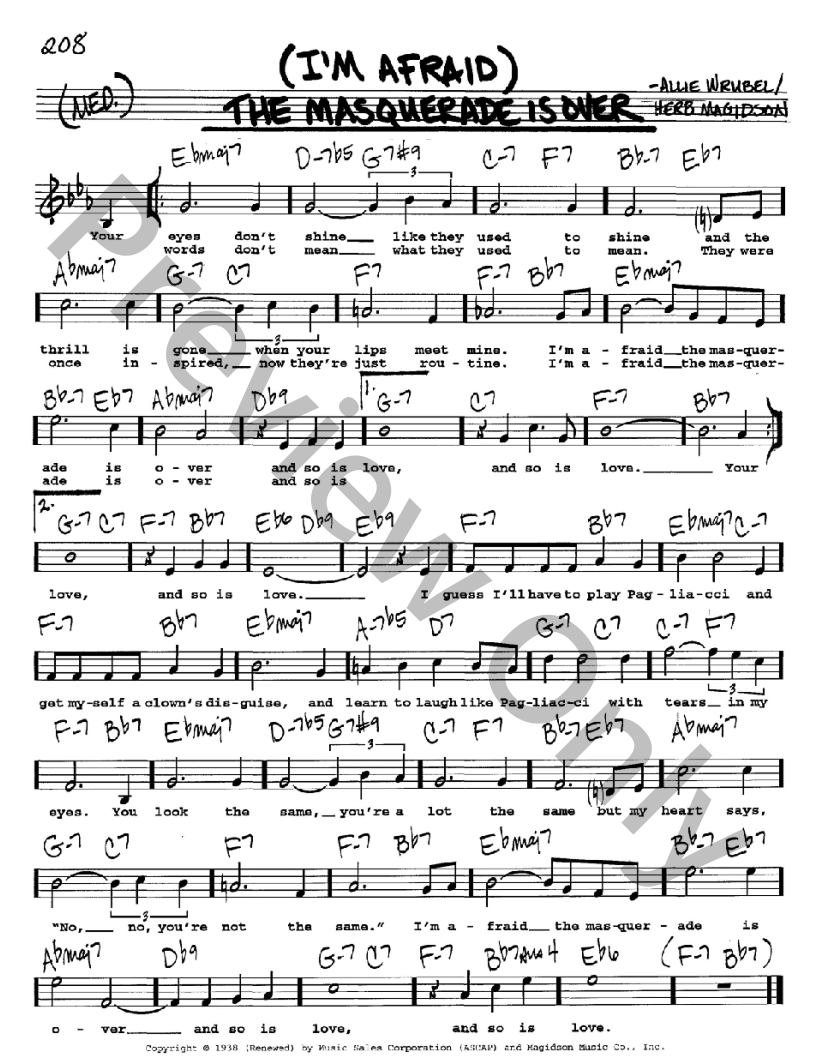 I'm Afraid the Masquerade Is | J.W. Pepper