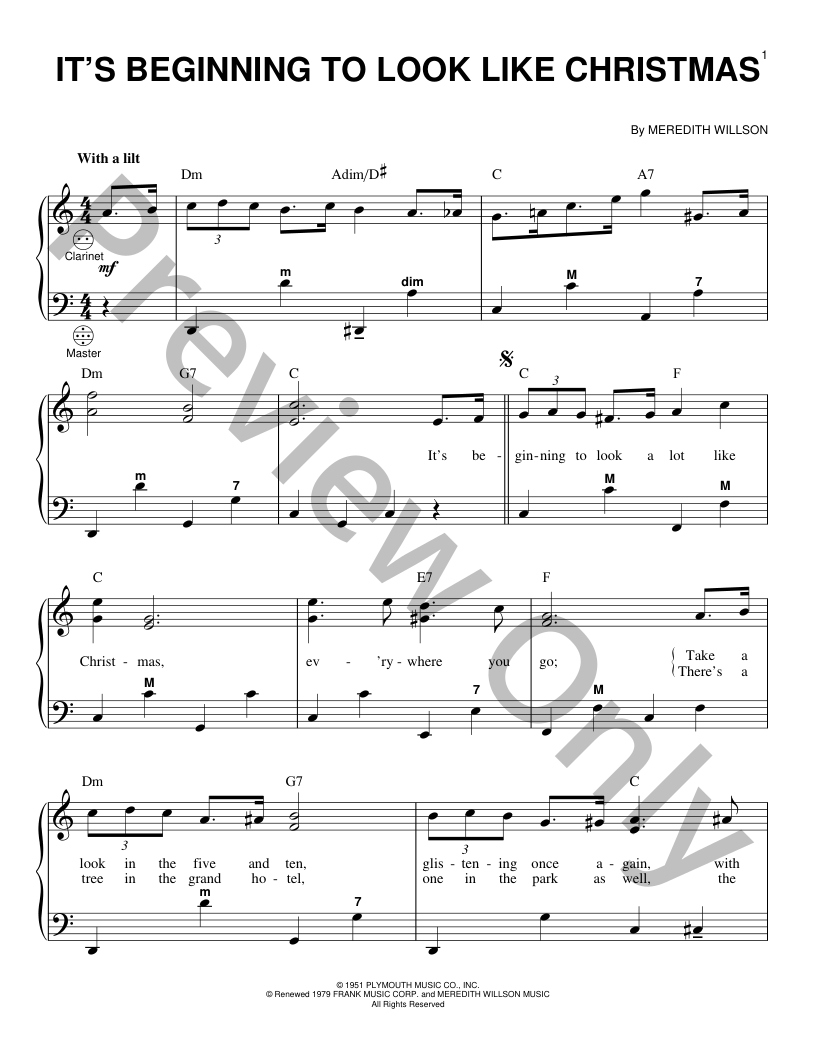 It's Beginning to Look Like C Sheet Music | J.W. Pepper