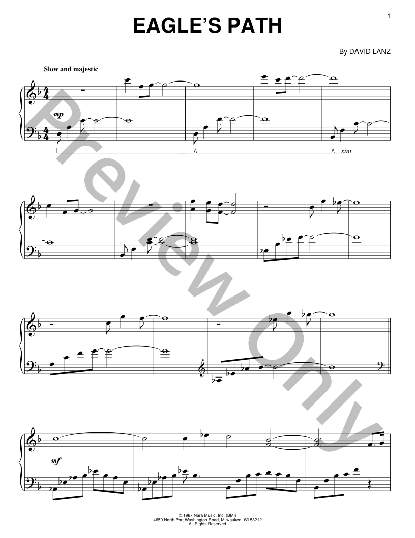 Eagles Path Piano Sheet Music | J.W. Pepper