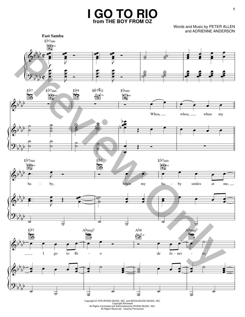 I Go to Rio | J.W. Pepper