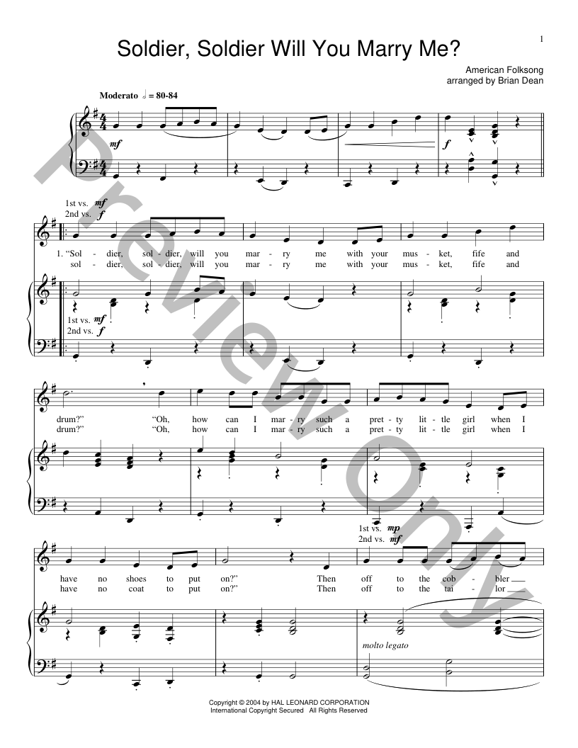 Soldier, Soldier Will You Marry Me | J.W. Pepper