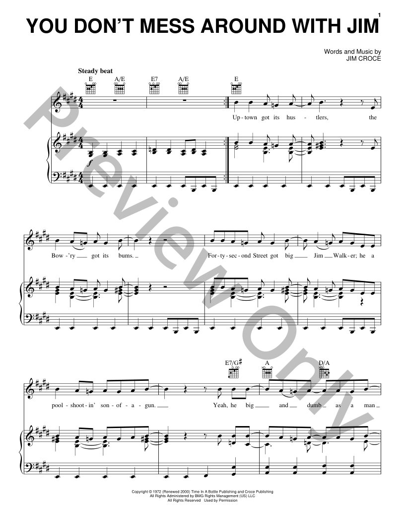 You Don't Mess Around with Jim P/V/G Sheet Music | J.W. Pepper