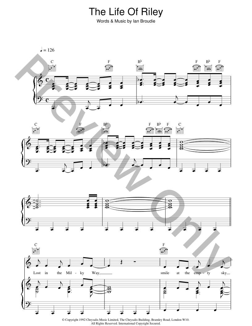 The Life of Riley P/V/G Sheet Music | J.W. Pepper