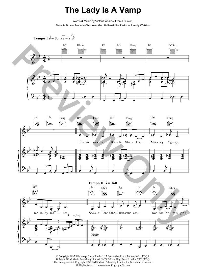 The Lady Is a Vamp P/V/G Sheet Music | J.W. Pepper