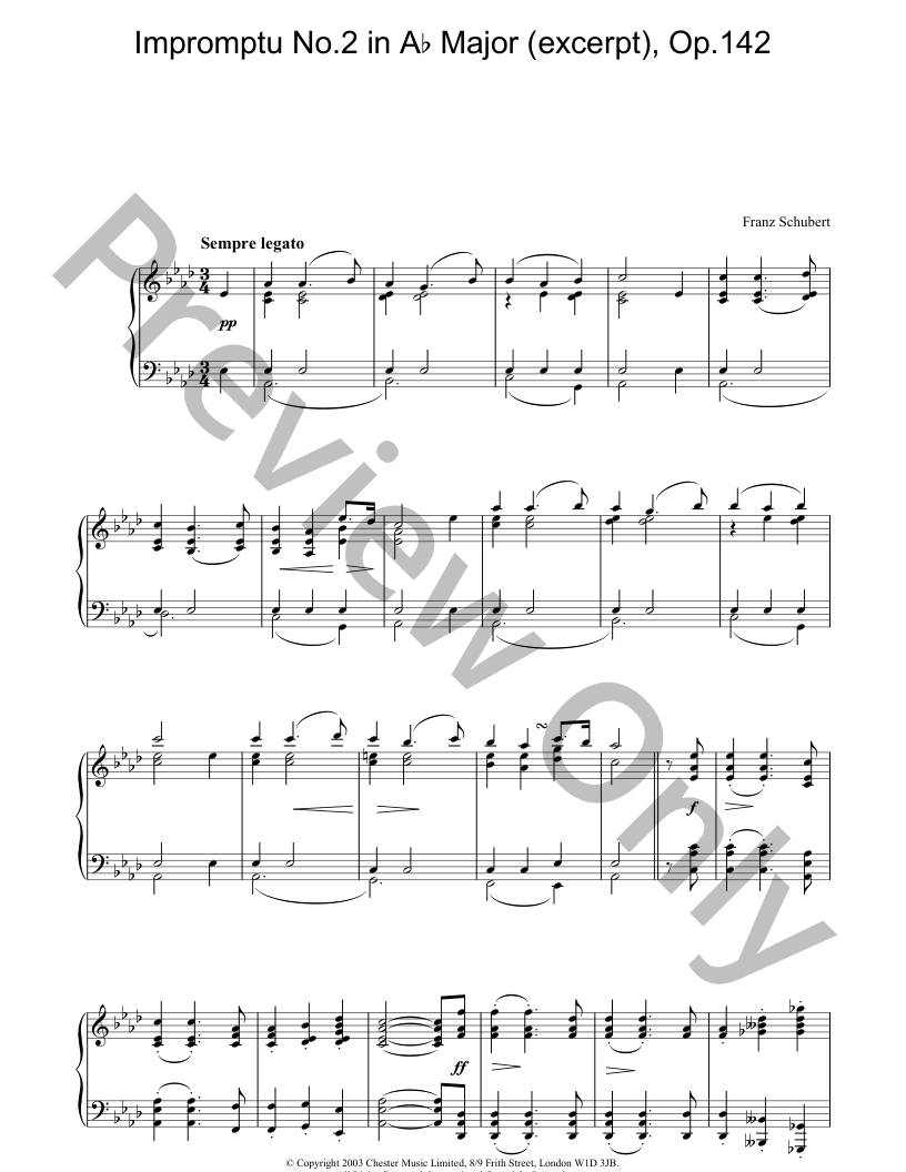 Impromptu No. 2 in a Flat Major | J.W. Pepper