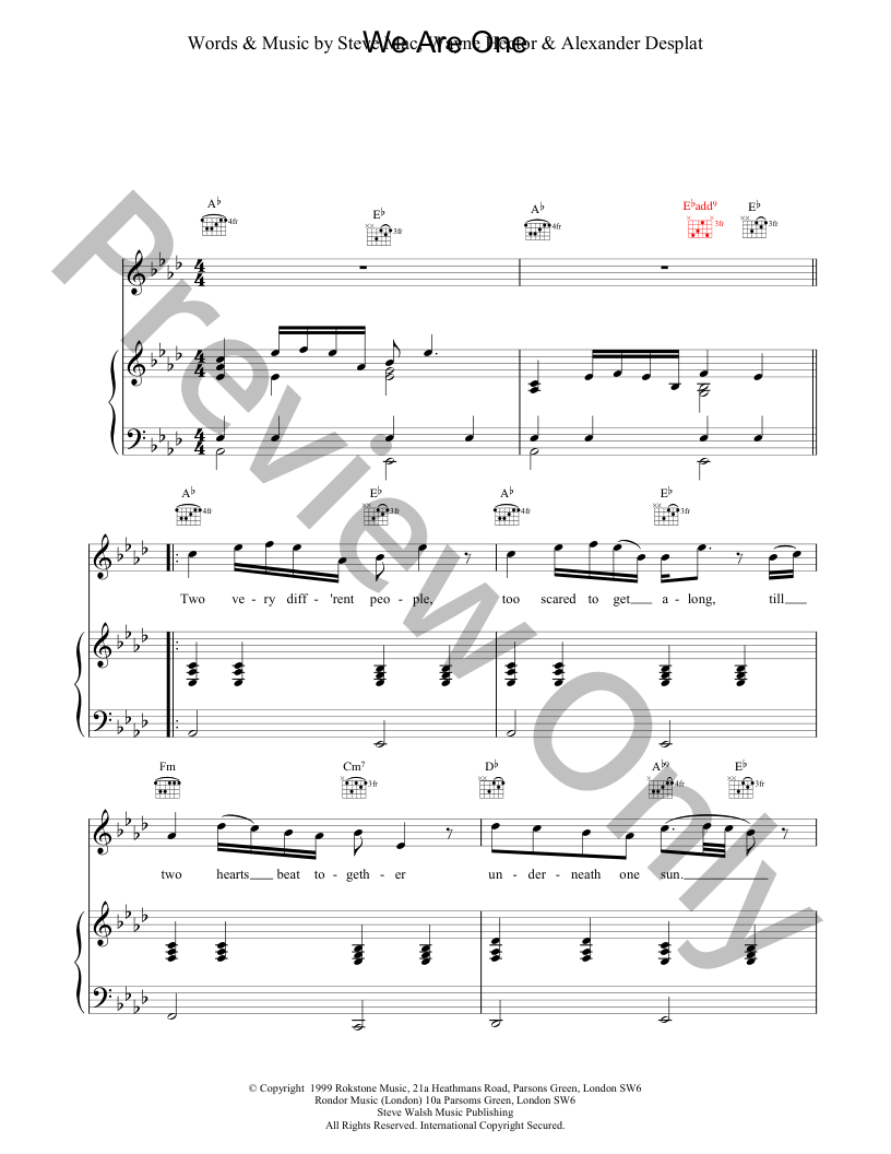 We Are One P/V/G Sheet Music | J.W. Pepper