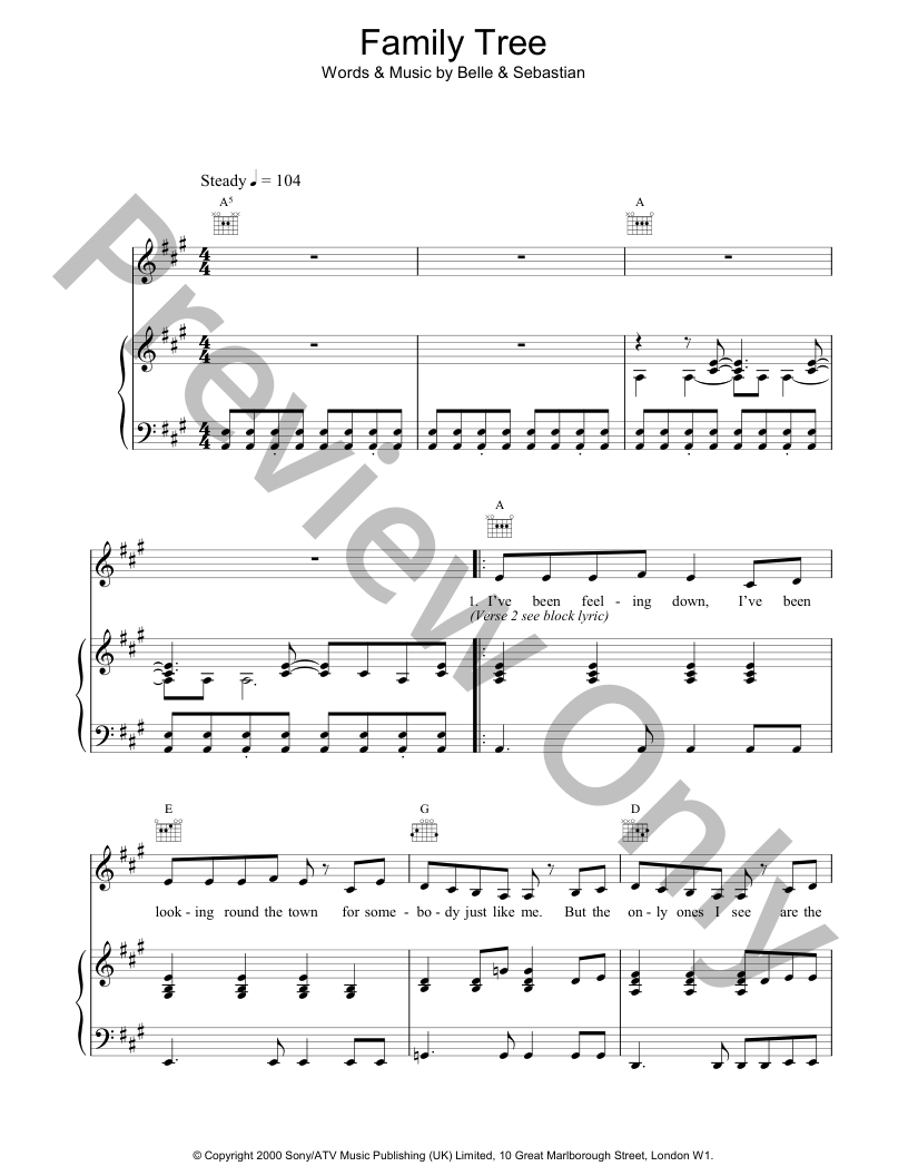 Family Tree P/V/G Sheet Music | J.W. Pepper