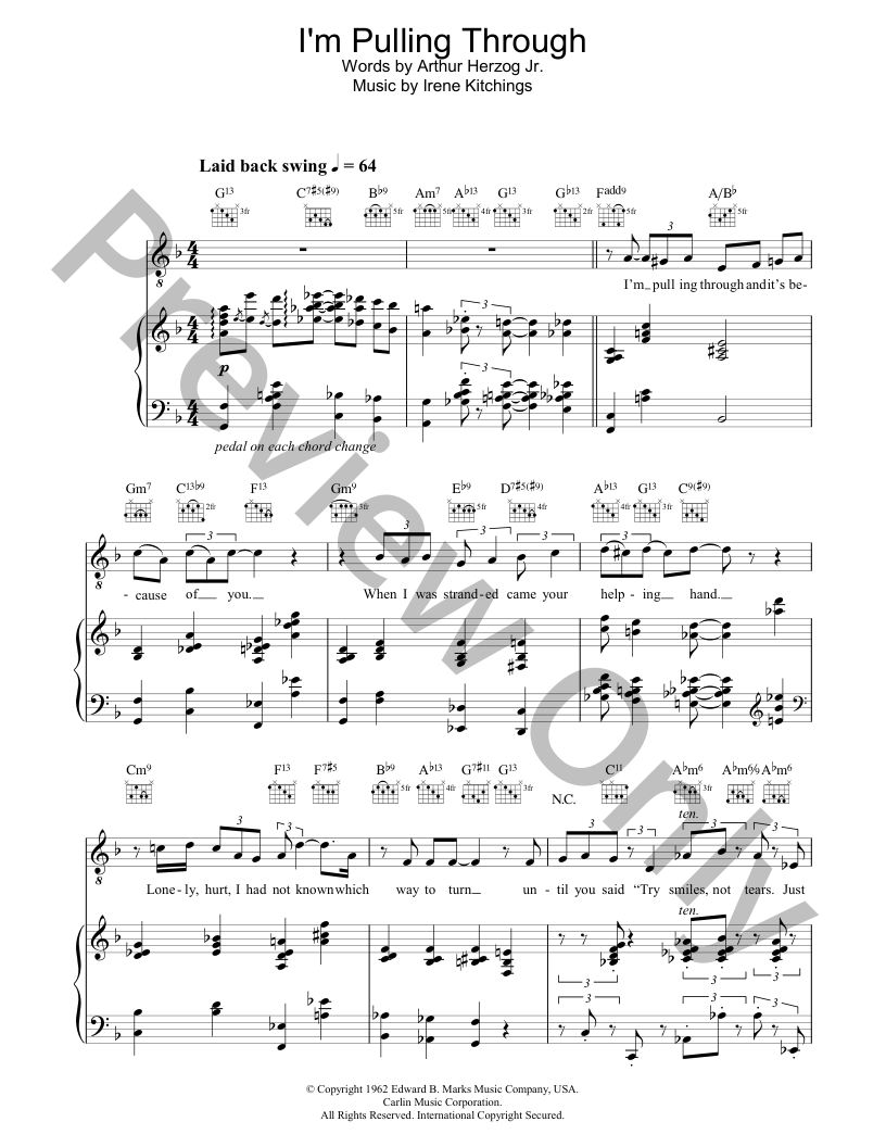 I'm Pulling Through P/V/G Sheet Music | J.W. Pepper
