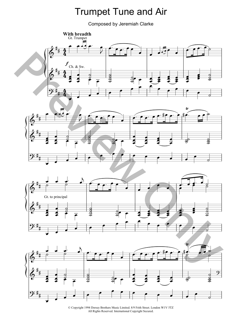 Trumpet Tune and Air Organ Sheet Music | J.W. Pepper
