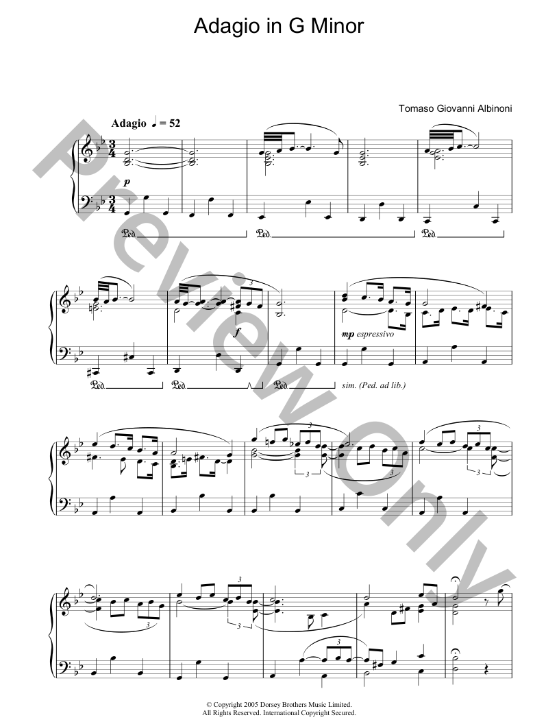 Adagio Piano Sheet Music | J.W. Pepper
