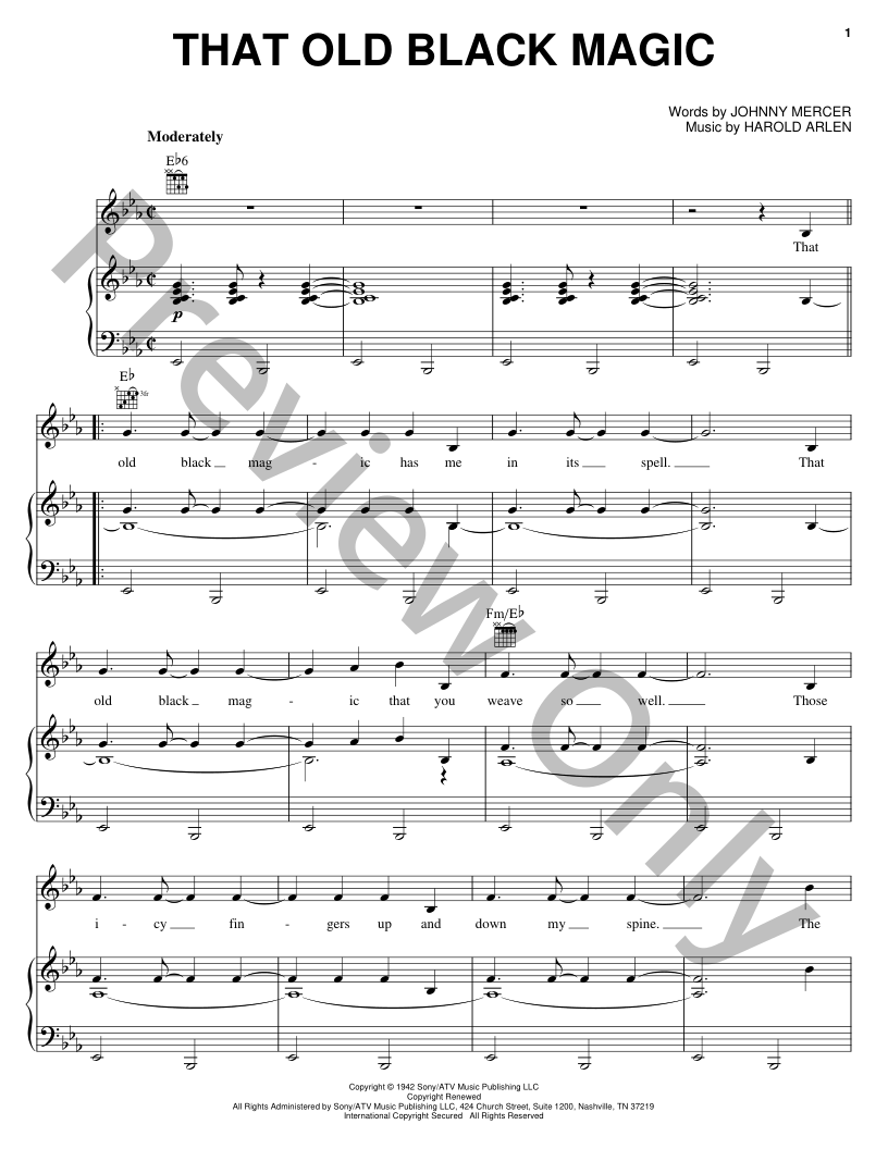 That Old Black Magic P/V/G Sheet Music | J.W. Pepper