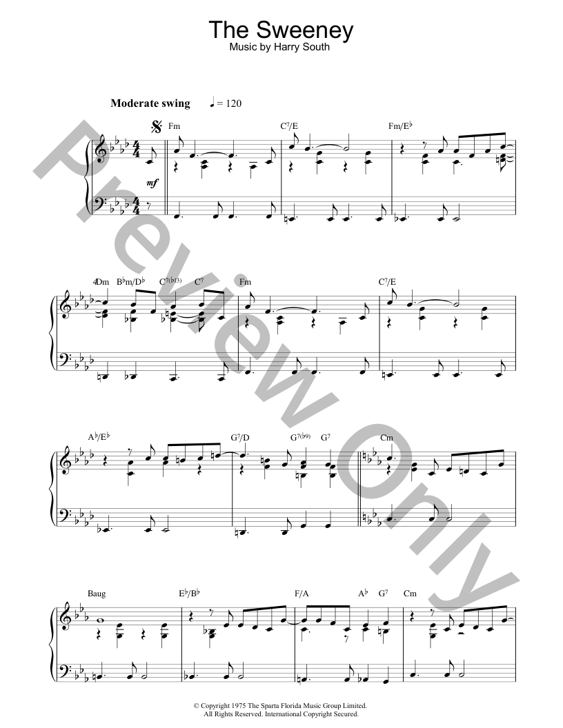 Theme from the Sweeney Piano Sheet Music | J.W. Pepper