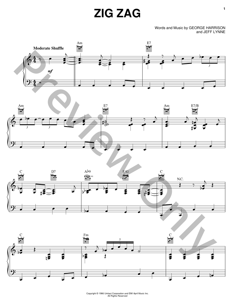 Zig Zag P/V/G Sheet Music | J.W. Pepper