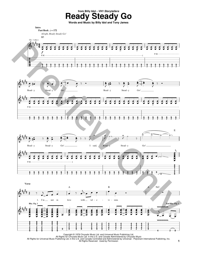 Ready Steady Go Guitar/Fretted Sheet Music | J.W. Pepper