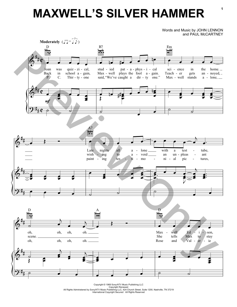 Maxwell's Silver Hammer | J.W. Pepper