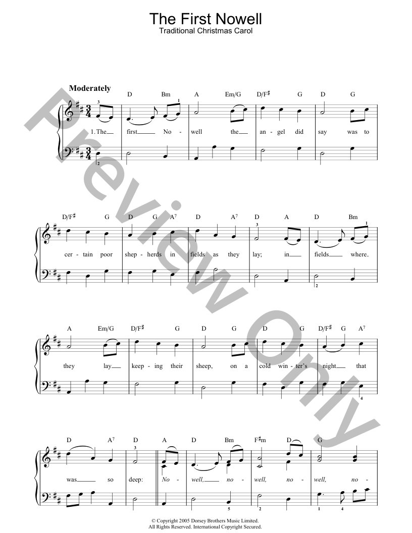 The First Nowell Easy Piano Sheet Music | J.W. Pepper