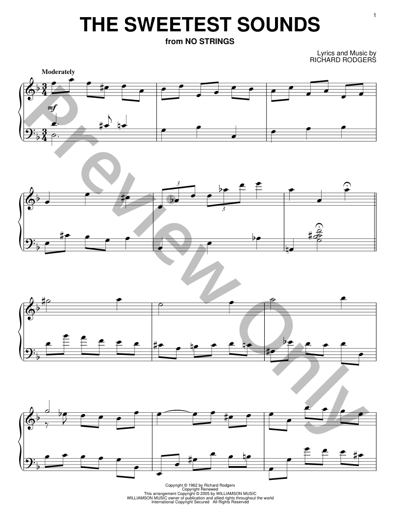 The Sweetest Sounds Piano Sheet Music | J.W. Pepper