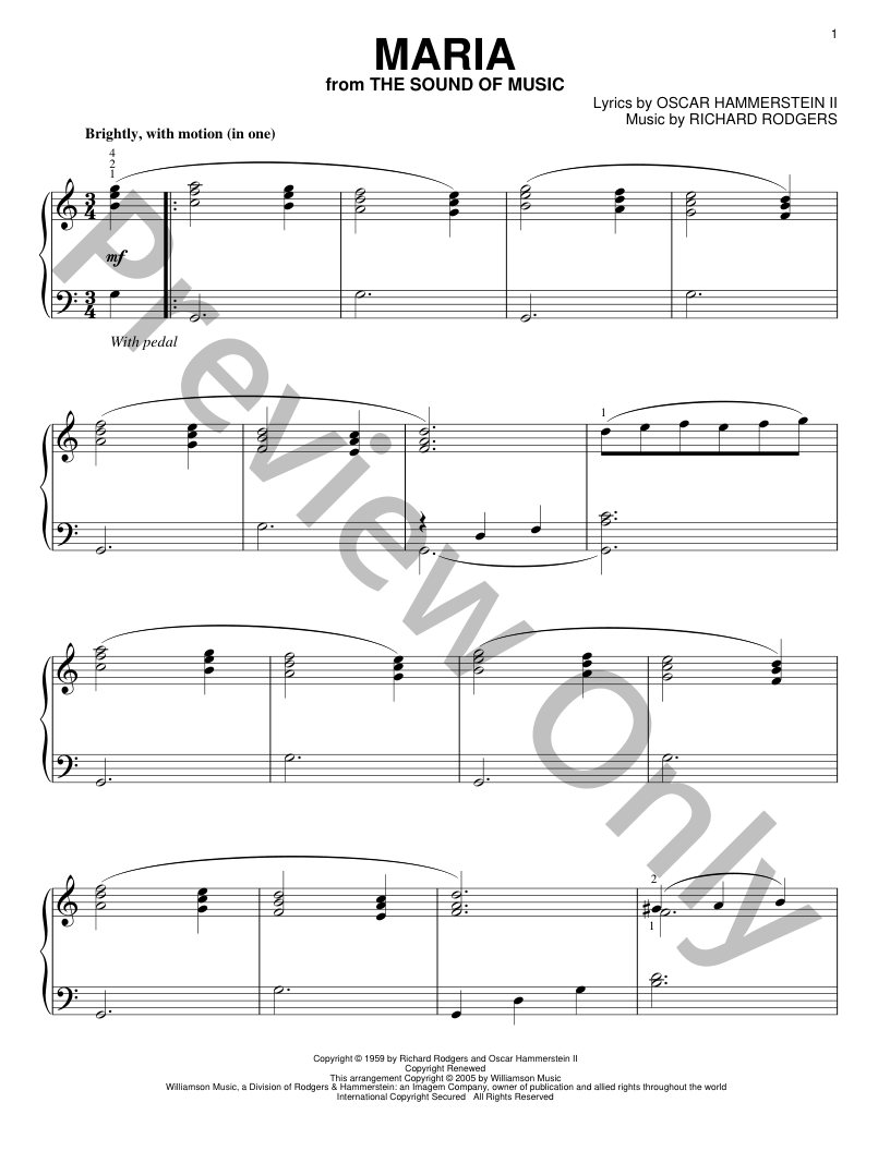 Maria Piano Sheet Music | J.W. Pepper