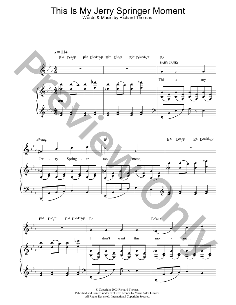 This Is My Jerry Springer Moment (from Jerry Springer the Opera) | J.W ...