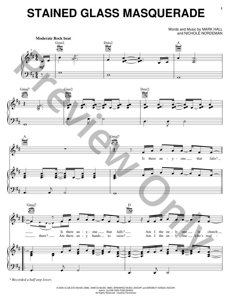 Stained Glass Masquerade P/V/G Sheet Music | J.W. Pepper