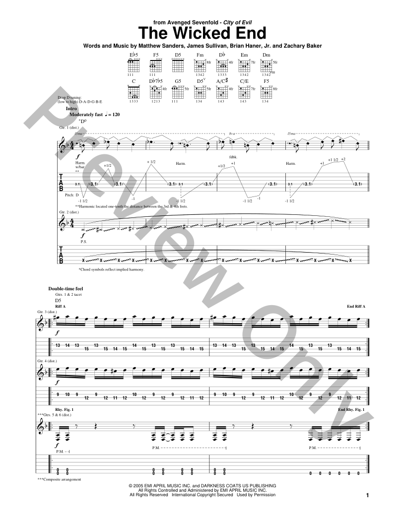 The Wicked End Guitar/Fretted Sheet Music | J.W. Pepper