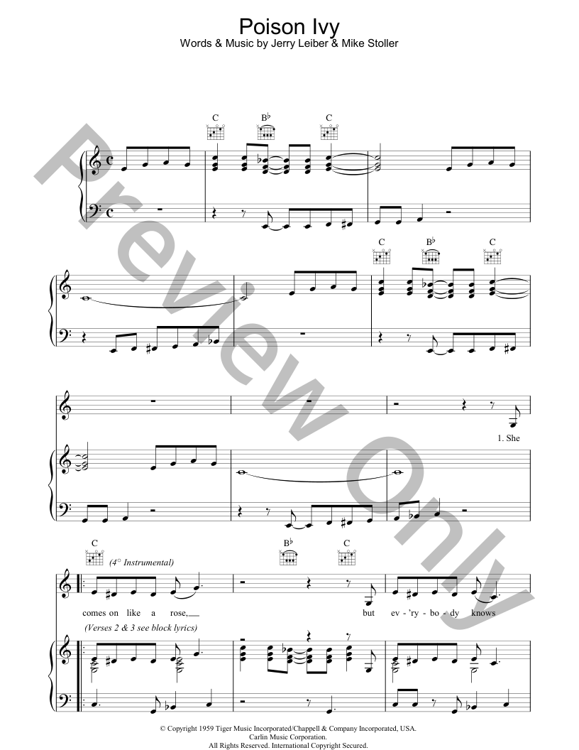 Poison Ivy P/V/G Sheet Music | J.W. Pepper