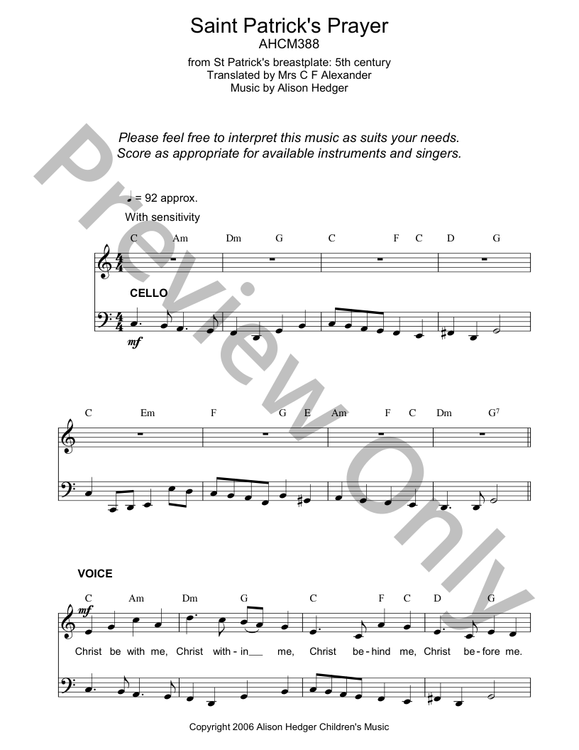 Saint Patrick's Prayer | J.W. Pepper