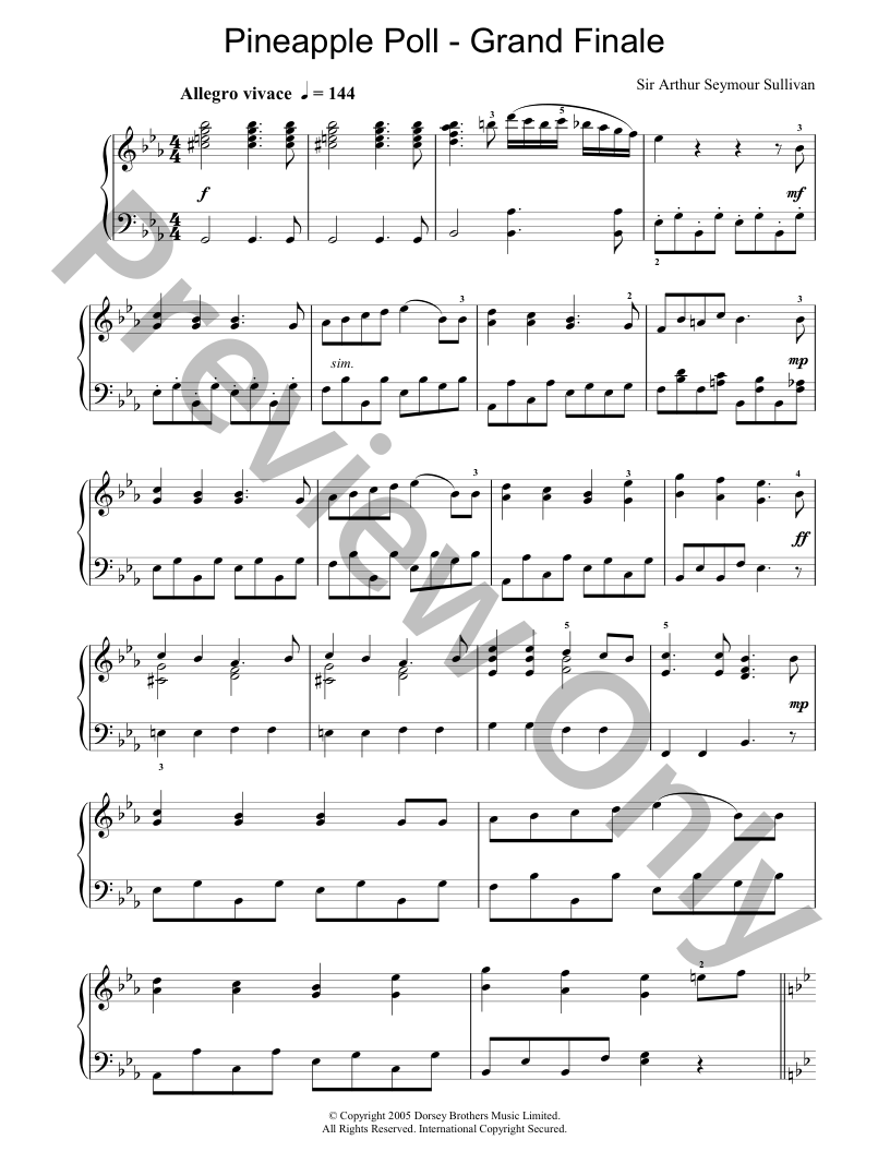 Grand Finale from Pineapple Poll Piano Sheet Music | J.W. Pepper