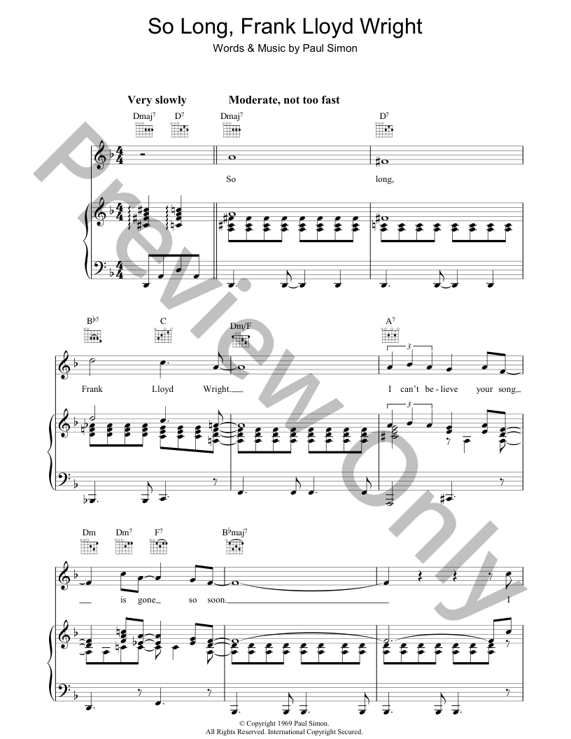 So Long, Frank Lloyd Wright | J.W. Pepper