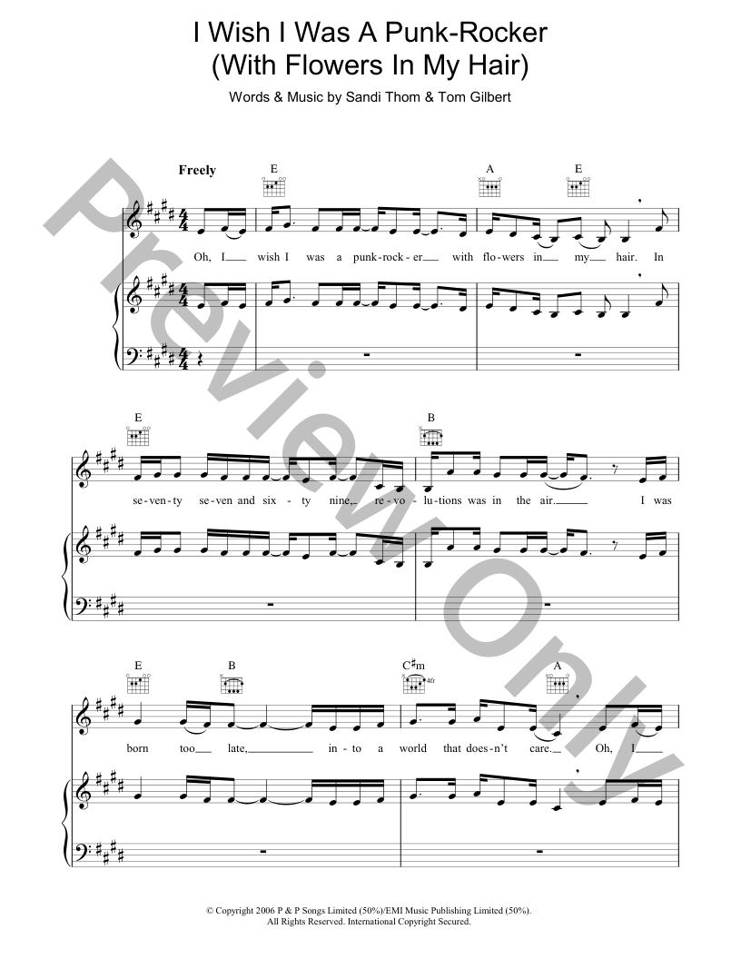 I Wish I Was a Punk Rocker (With Flowers in My Hair) | J.W. Pepper