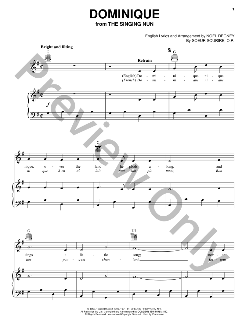 Dominique P/V/G Sheet Music | J.W. Pepper