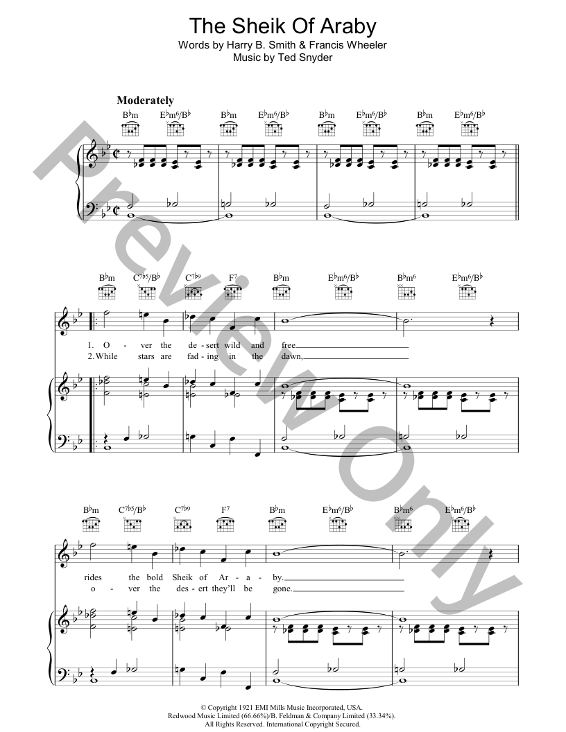 The Sheik of Araby | J.W. Pepper