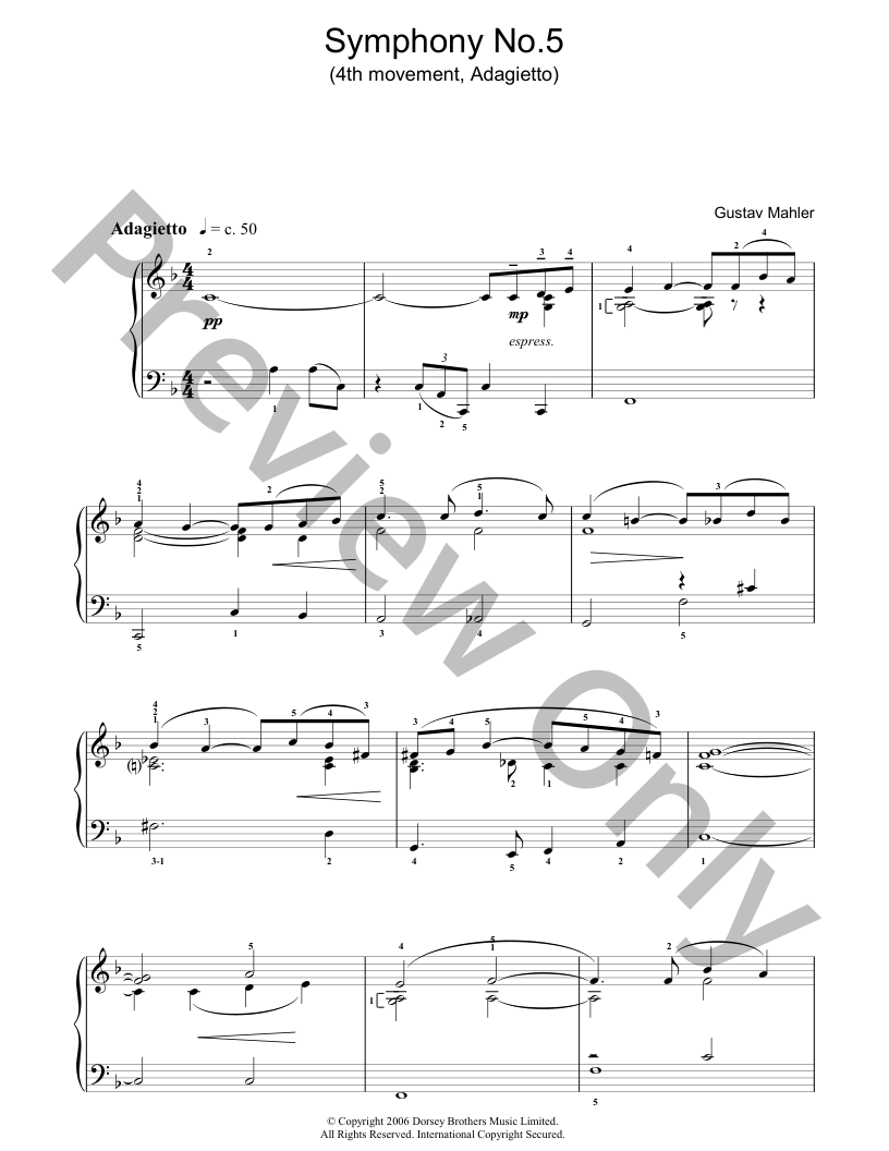 adagietto' from Symphony No. 5 (4th Movement) | J.W. Pepper