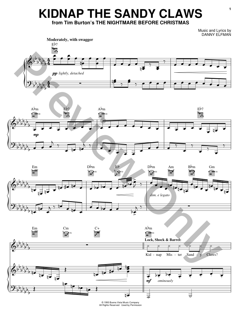 Kidnap the Sandy Claws P/V/G Sheet Music | J.W. Pepper