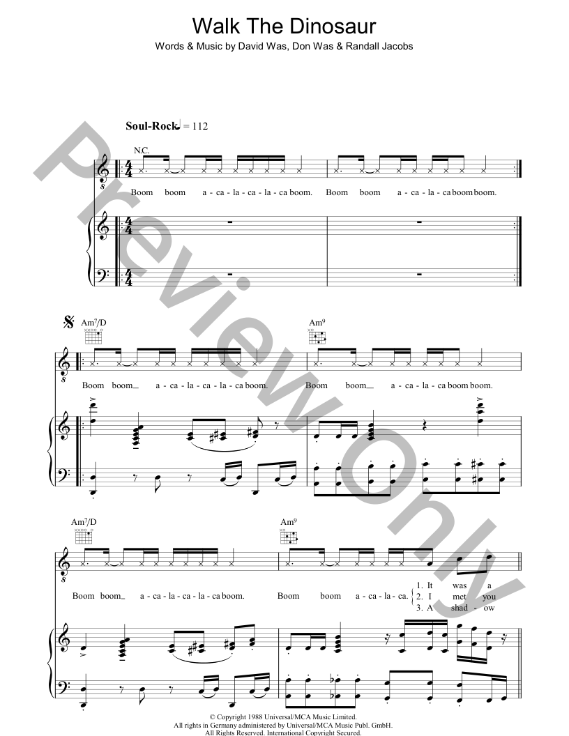 Walk the Dinosaur P/V/G Sheet Music | J.W. Pepper