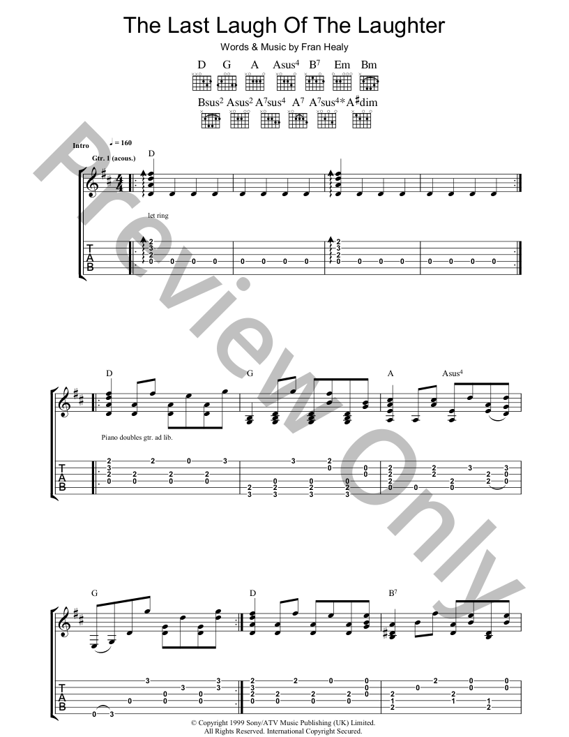 The Last Laugh of the Laughter Guitar/Fretted Sheet Music | J.W. Pepper