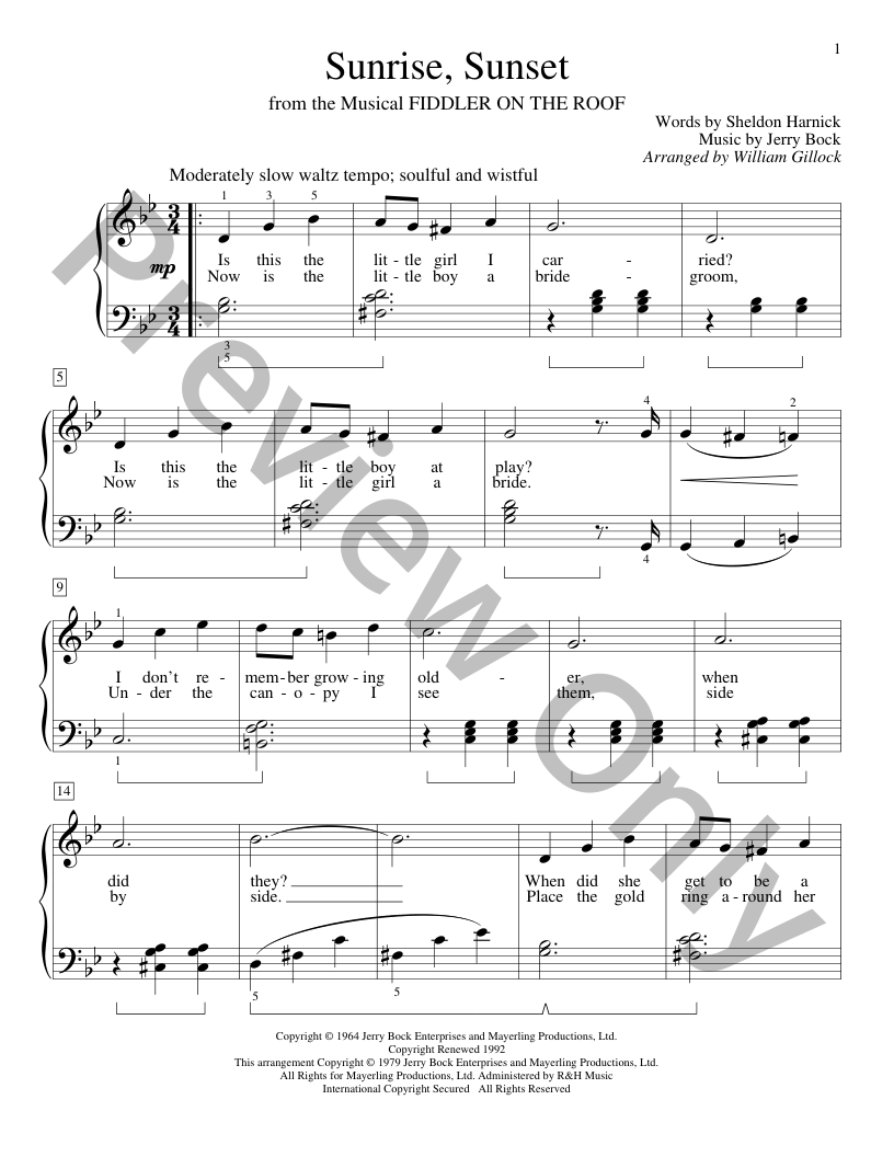 Sunrise, Sunset | J.W. Pepper